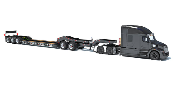 Western Star 57X Truck with Lowboy Trailer – 3D Horse