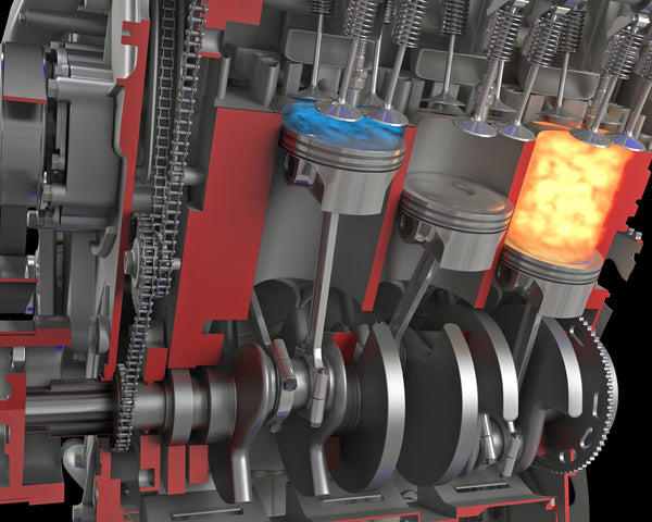 3D Model - Sectioned Animated V6 Engine – 3D Horse