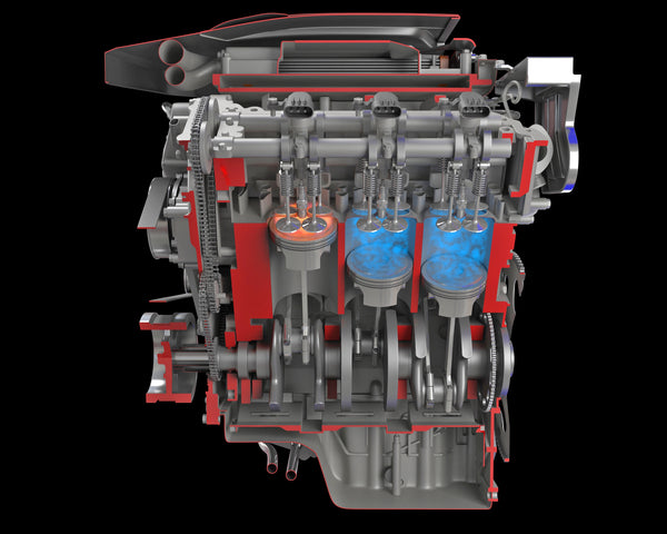 3D Model - Sectioned Animated V6 Engine – 3D Horse