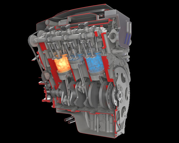 3D Model - Sectioned Animated V6 Engine – 3D Horse