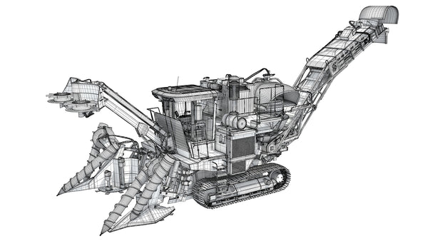 Sugar Cane Harvester 3D Model Case Austoft – 3D Horse