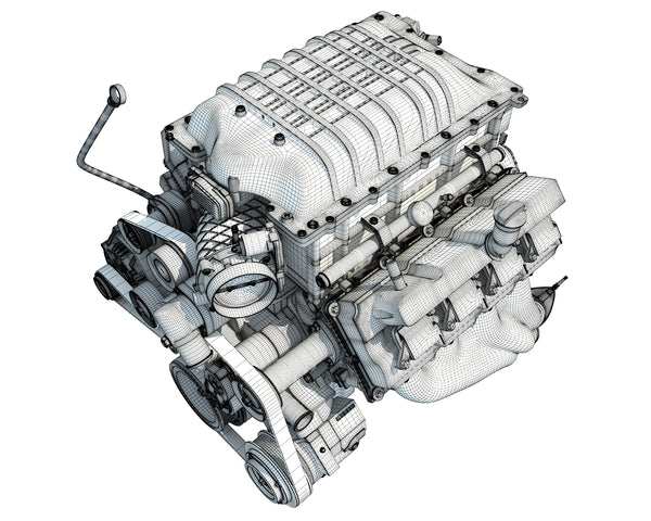 3D Models - Dodge Challenger HEMI Demon V8 Engine – 3D Horse
