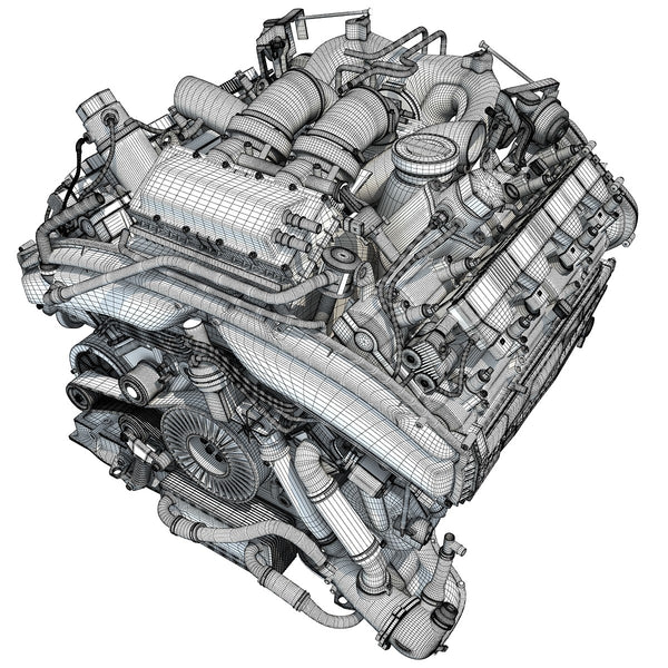 Audi S8 TFSI V8 Engine 3D Model – 3D Horse
