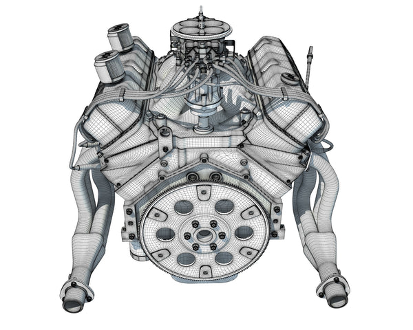 Big Block Deluxe Crate Engine 3D Model – 3D Horse