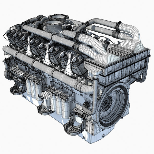 V16 Diesel Engine 3D Model – 3D Horse
